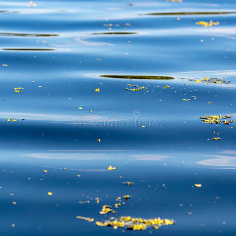 Abstract Blue Water Surface with Sunlight Reflections and Scattered ...