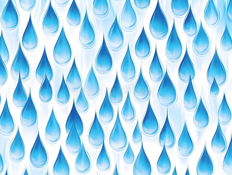Abstract Blue Water Tear Drops Pattern Paint Drawing Stock Illustration ...