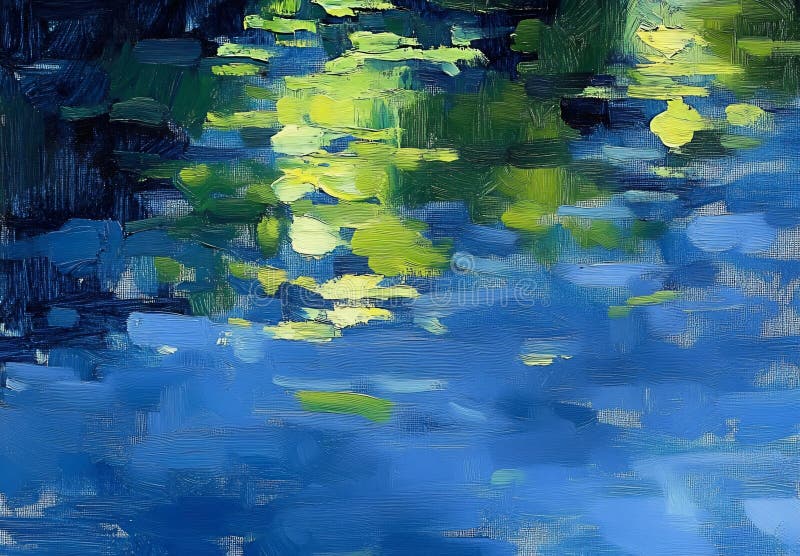 Abstract Blue Water Texture with Green Reflections Stock Illustration ...