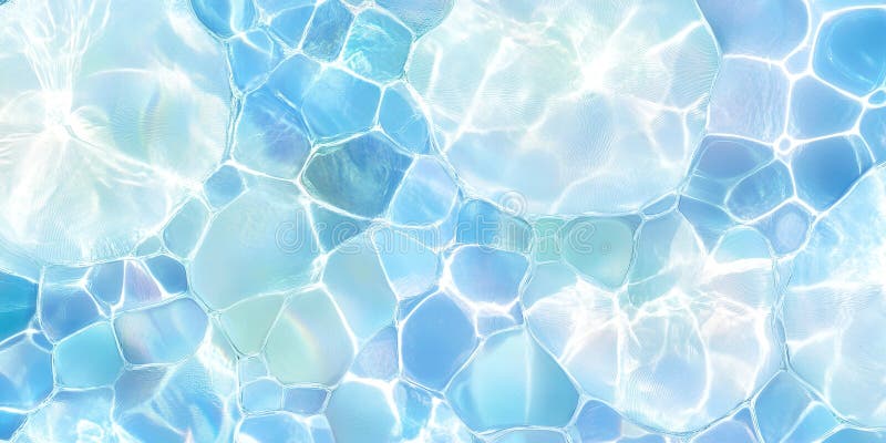 Abstract Blue Water Texture Iridescent Bubbles and Light Reflections ...