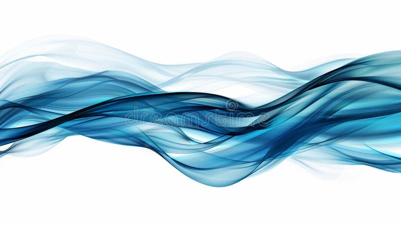 Abstract Blue Water Wave Isolated on White Background, Creating a High ...