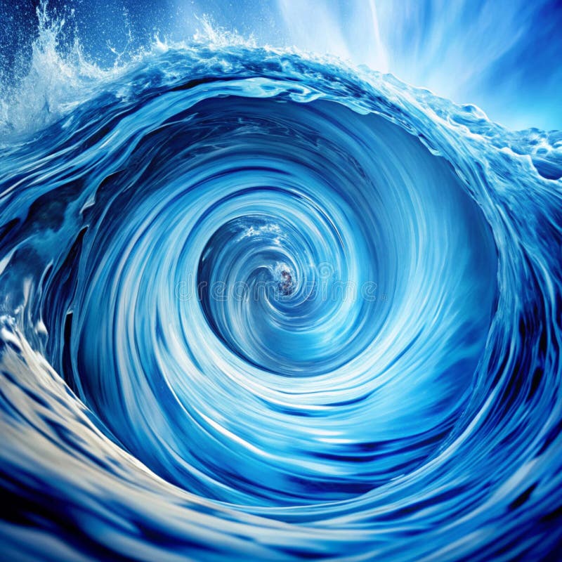 Abstract Blue Water Wave with Swirl Pattern Texture Stock Illustration ...