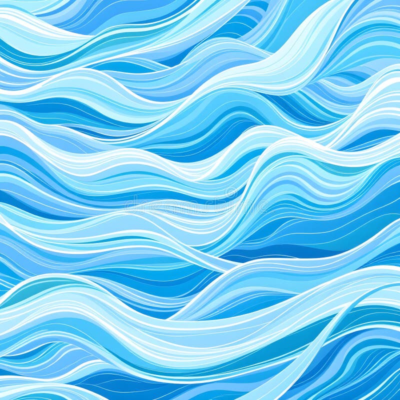 Abstract Blue Water Waves Background with Flowing Lines and Curvy ...