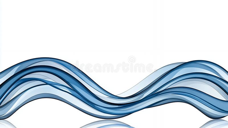 Abstract Blue Water Waves Flowing on White Background - Generative AI ...