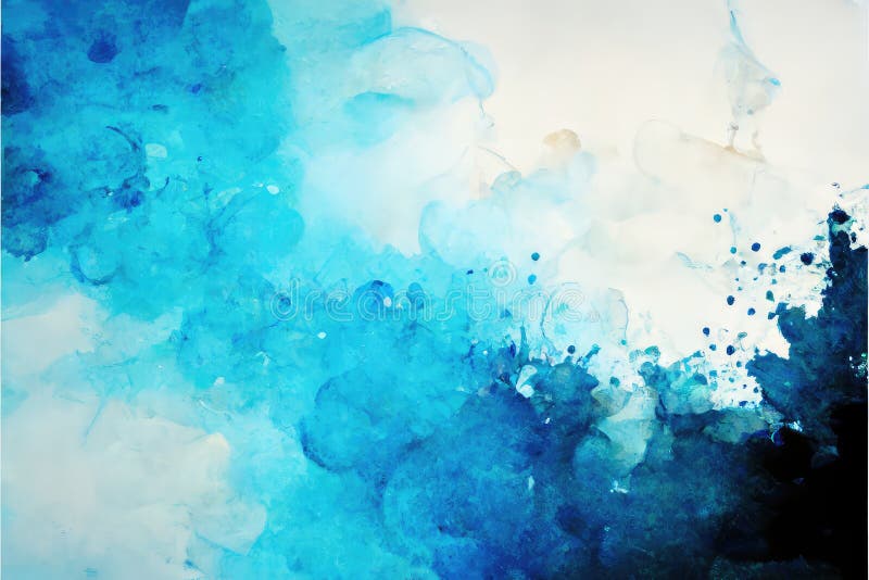 Abstract Blue Watercolor Background Clouds, Splash and Fringe Stains ...