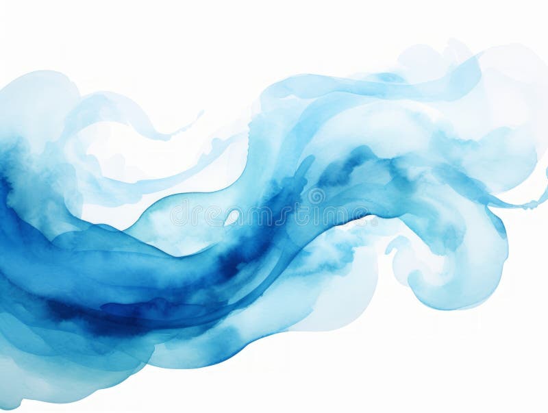 Abstract Blue Watercolor Background. Ink in Water. Illustration Stock ...