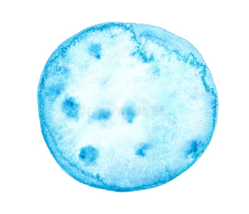 Abstract Blue Watercolor Circle with Textured Dots and Subtle ...