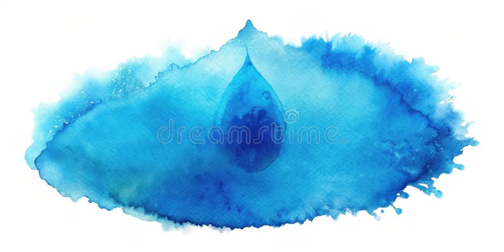 Abstract Blue Watercolor Drop on a Splashed Background. Generative AI ...