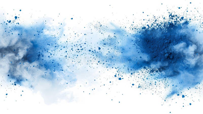 Abstract Blue Watercolor and Ink Explosion on White Background ...