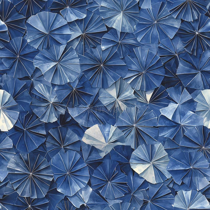 Abstract Blue Watercolor Paper Fan Pattern Seamless Texture Background ...