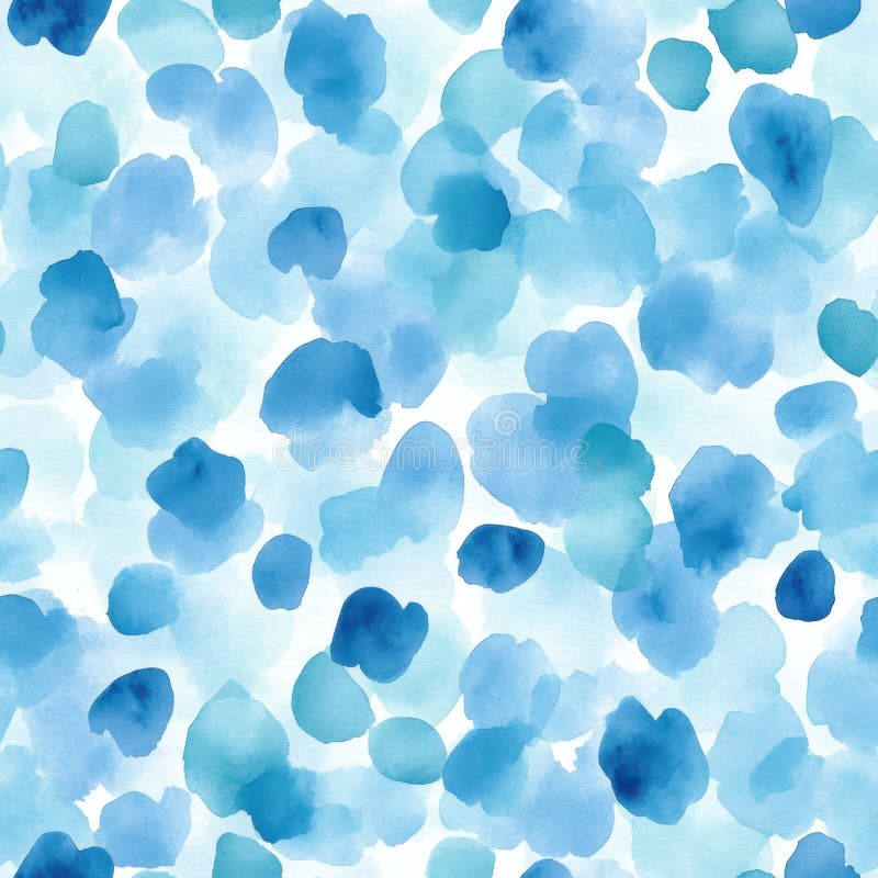 Abstract Blue Watercolor Pattern with Soft Blotches and Textured ...