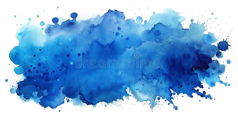 Abstract Blue Watercolor Wash Splashes and Drips Stock Illustration ...