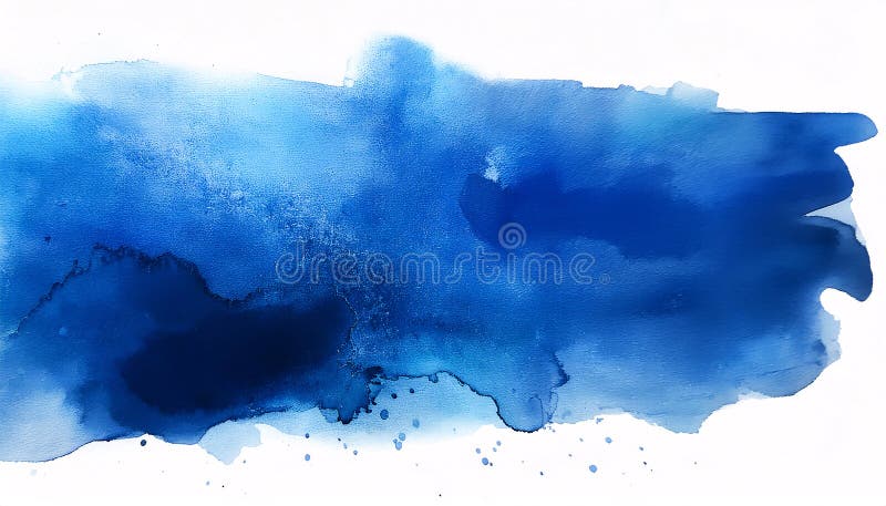 Abstract Blue Watercolor Wash on White Canvas. Generative AI Stock ...