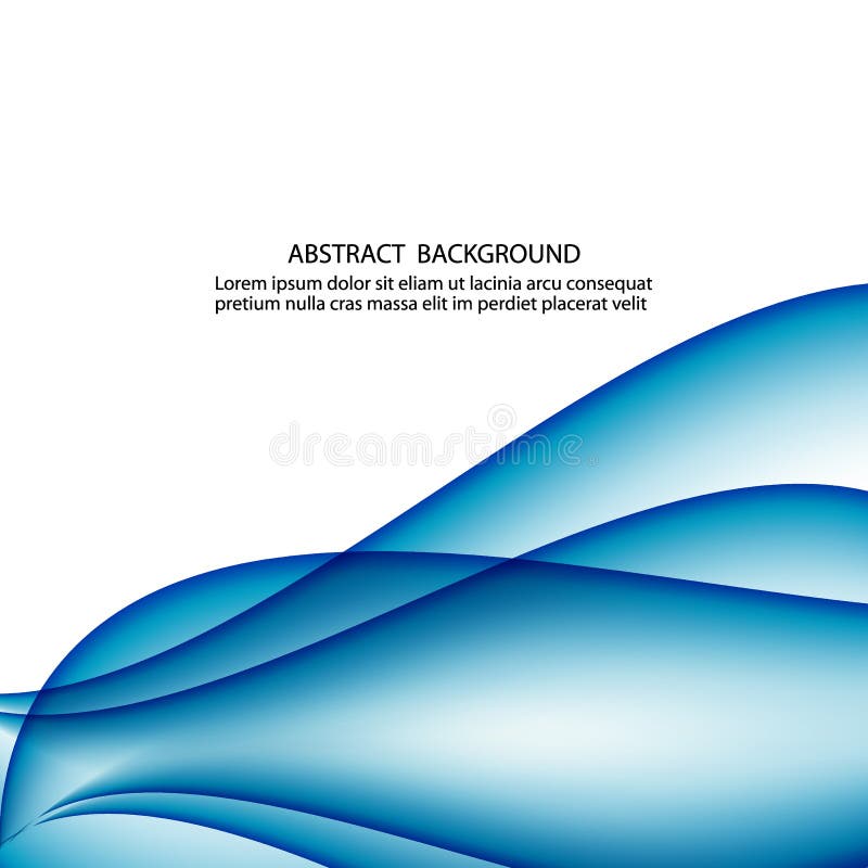 Abstract Blue Wave Background. Design Using White Lines and Blue Wave ...