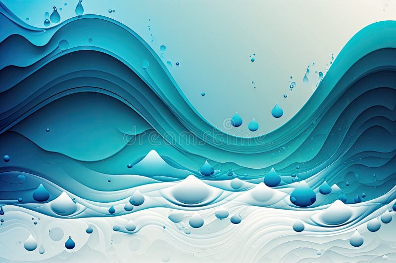 Abstract Blue Wave Background with Drops of Water, Perfect for Spa and ...