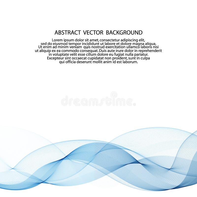 Abstract Blue Wave Background.Flow of Fluid on White Background. Eps 10 ...