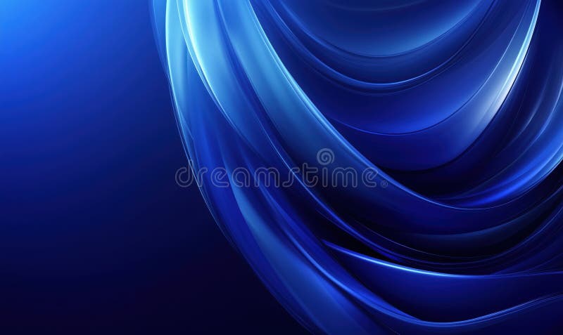 Abstract Blue Wave Background with Smooth Flowing Curves and Gradients Stock Image - Image of ...