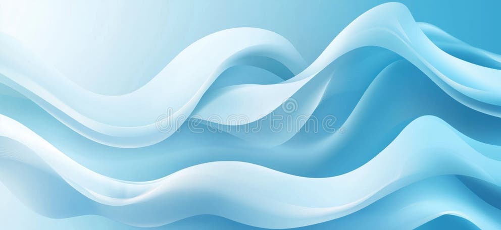 Abstract Blue Wave Background with Smooth Flowing Curves and Gradients Stock Image - Image of ...