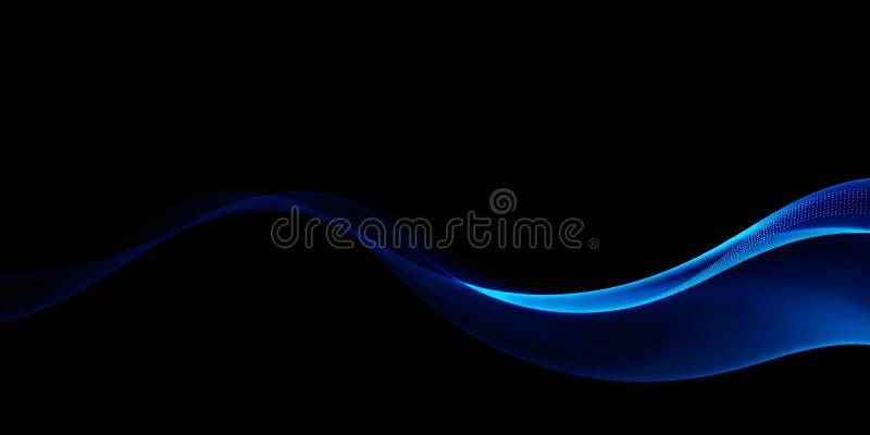 Abstract Blue Wave on Black Background Stock Illustration ...