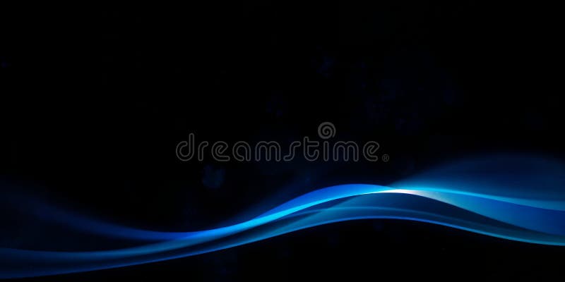 Abstract Blue Wave on Black Background Stock Illustration ...