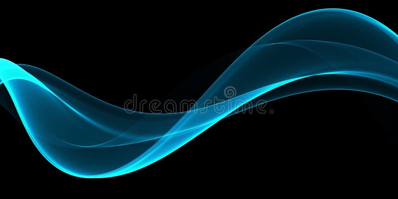 Abstract Blue Wave on Black Background Stock Illustration ...