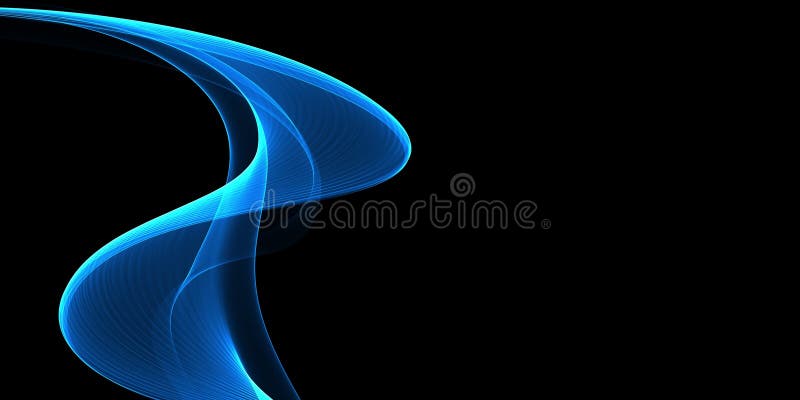 Abstract Blue Wave on Black Background Stock Illustration ...