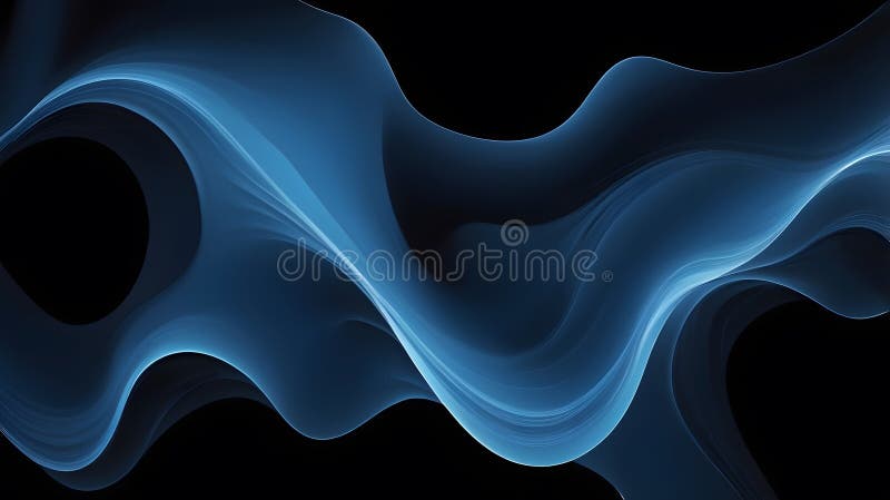 Abstract Blue Wave on Black Background Stock Illustration ...