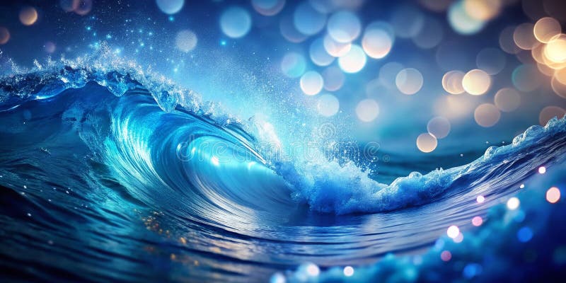 Abstract Blue Wave Bokeh Background Dynamic Visual Effect for 2026 ...