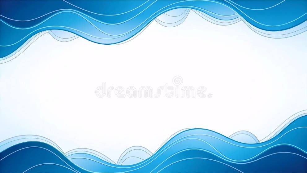 Abstract Blue Wave Border Design Template Stock Illustration ...