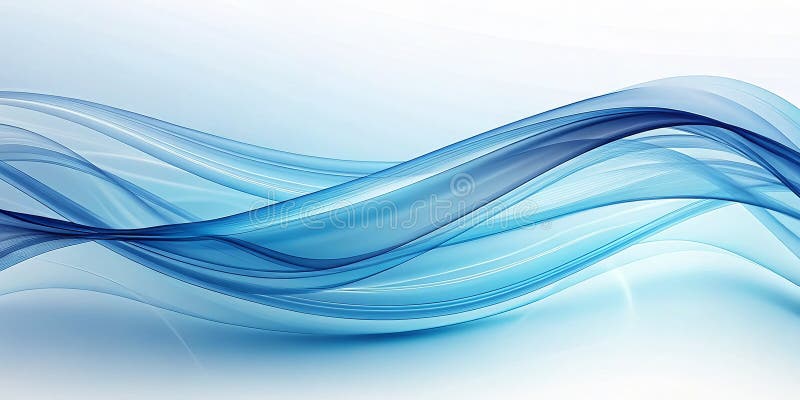 Abstract Blue Wave Composition Digital Art Stock Illustration ...
