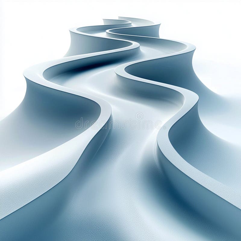 Abstract Blue Wave Curves Modern Design Elegant Background 3D Render ...