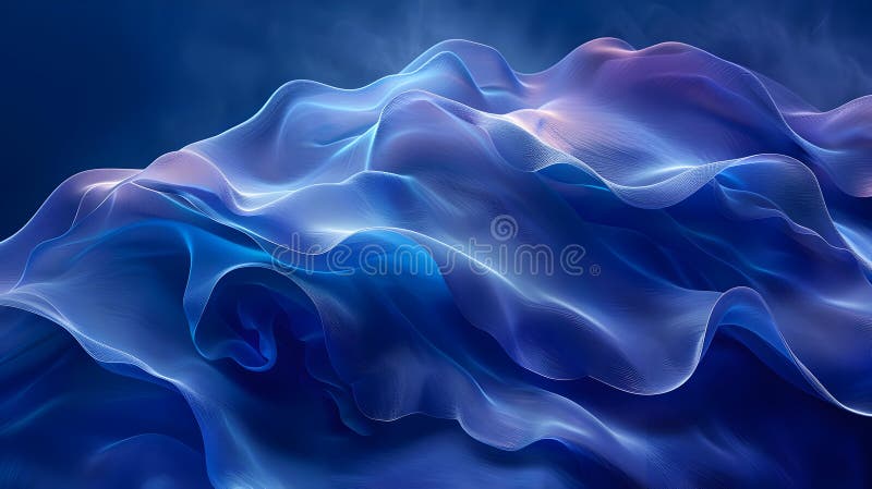 Abstract Blue Wave 3D Illustration Stock Illustration - Illustration of ...