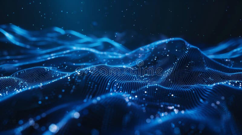 Abstract Blue Wave on Dark Background Stock Illustration - Illustration ...