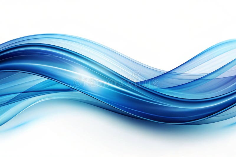 Abstract Blue Wave Design on a White Backdrop. Premium Wave Background ...