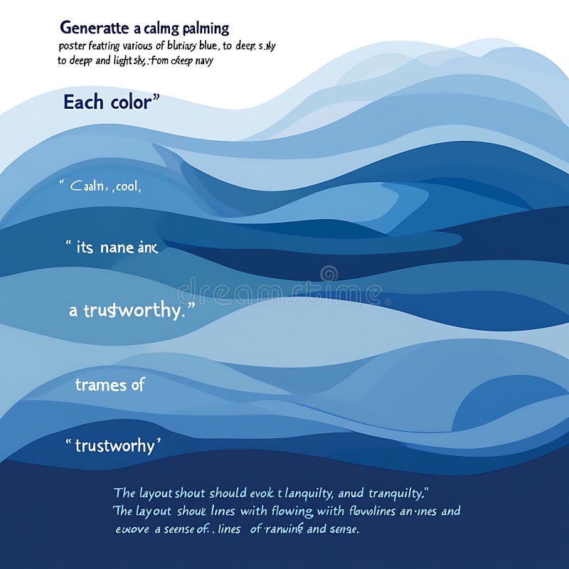 Abstract Blue Wave Design Evoking Calm and Tranquility Stock ...