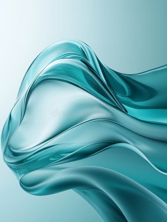 Abstract Blue Wave Design with Fluid, Dynamic Motion Stock Image ...