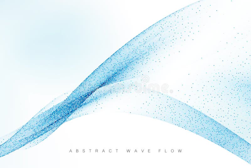 Abstract Blue Wave Flow with Halftone Effect,smoky Wave Vector ...