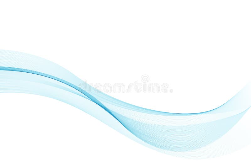 Blue Wave Flow Line Isolated on White Background. Fluid Pattern Design ...