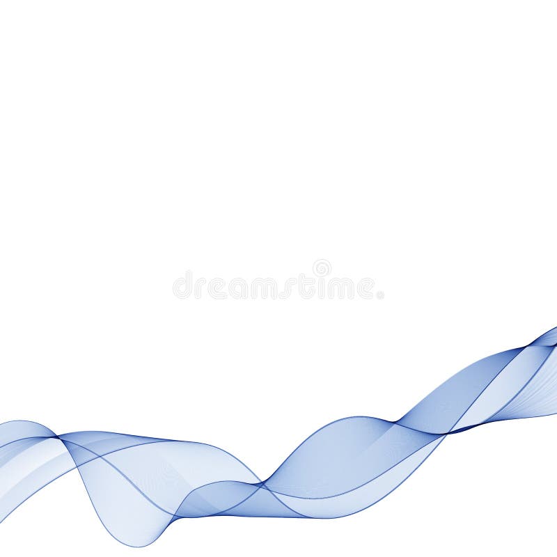 Abstract Blue Wave Flow on White Background. Eps 10 Stock Illustration ...