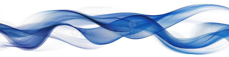 Abstract Blue Wave. Flowing Line Smooth Gradient. Wave Flow Blue Blurry ...