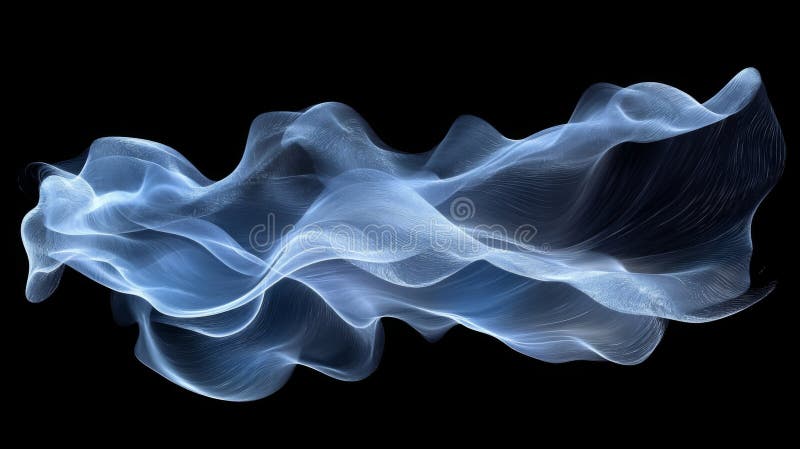 Abstract Blue Wave Form Digital Art Design Stock Illustration ...