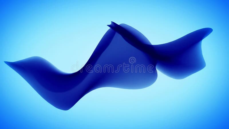 An Abstract Blue Wave Form Gracefully Flows with Dynamic Digital Motion ...