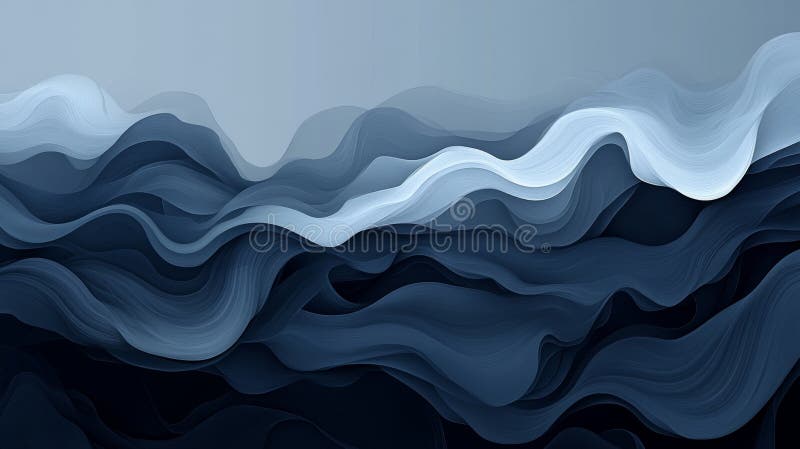 Abstract Blue Wave Forms Landscape Design Stock Illustration ...