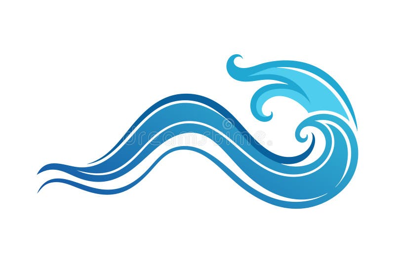Abstract Blue Wave Graphic Design Representing Water Flow and Nature ...