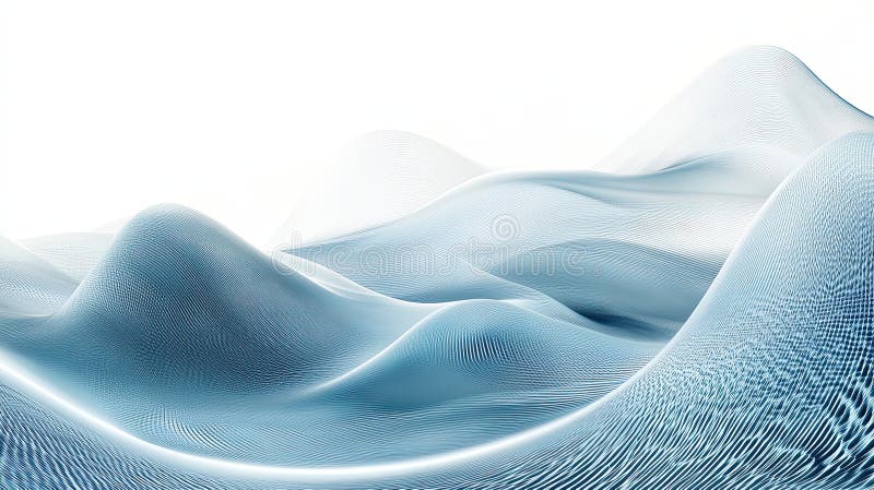 Abstract Blue Wave Landscape. Digital Art, Technology, and Nature ...