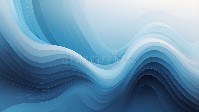 Abstract Blue Wave Layers Creating a Flowing Pattern Stock Illustration ...
