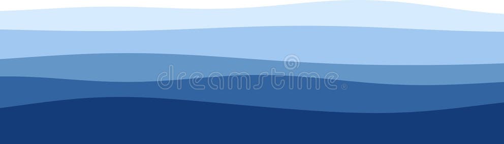 Abstract Blue Wave Layers in Minimalist Ocean-inspired Design Stock ...