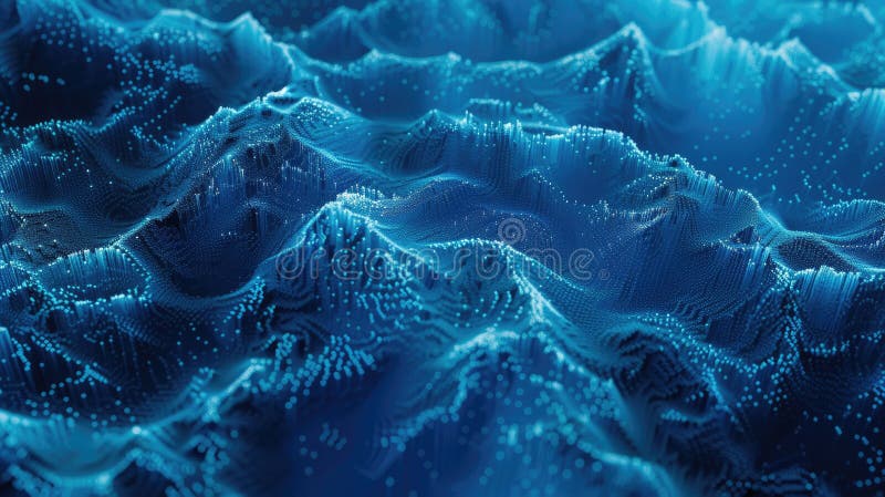 Abstract Wave-like Pattern with Glowing Lines. Ocean and Fluid Dynamics ...
