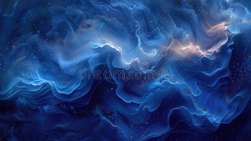 Abstract Wave-like Pattern with Glowing Lines. Ocean and Fluid Dynamics ...