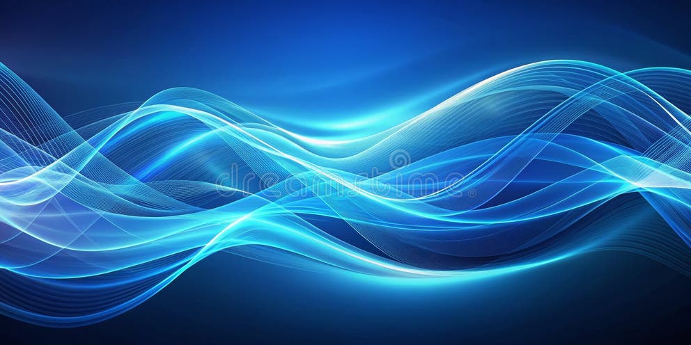 Abstract Blue Wave Lines, Digital Art, Abstract Background, Blue Wave ...